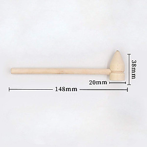 Teensery 10 Pcs Mini Wooden Hammers Small Pointed Mallets for Cracking Chocolate Hearts