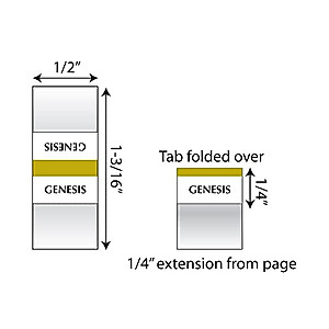 Tabbies Mini Gold-Edged Bible Indexing Tabs, Old & New Testament, 80 Tabs Including 64 Books & 16 Re
