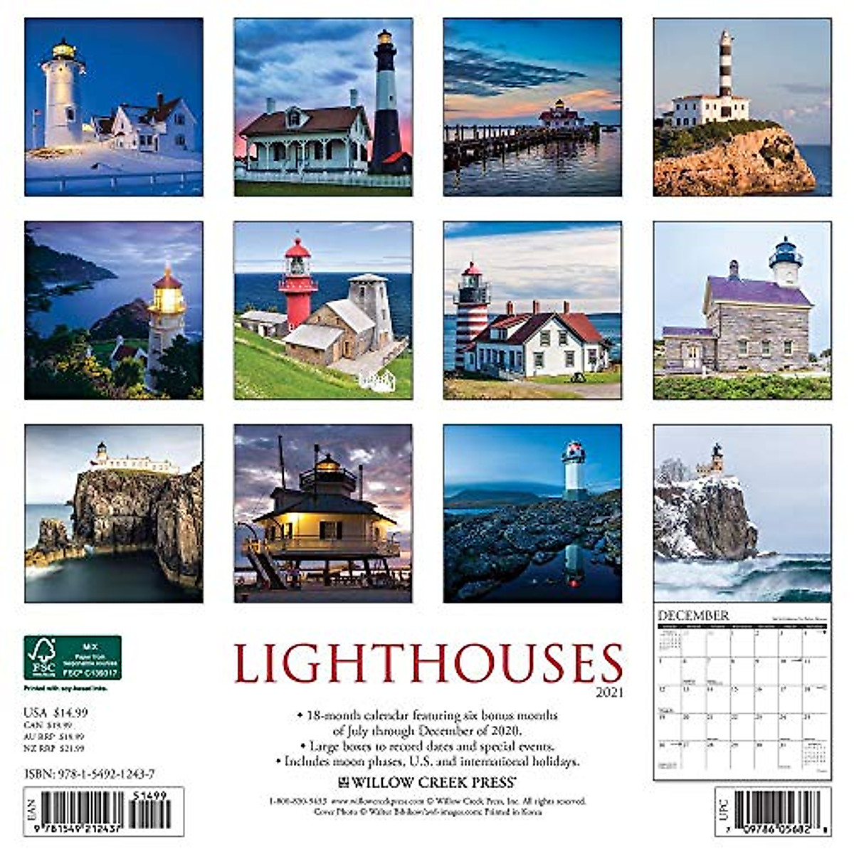 Lighthouses 2021 Wall Calendar