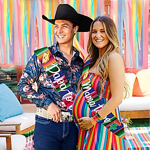 Wonmelody Mexican Baby Shower Decorations Mama to be Papa to be Sash Taco Bout a Baby Shower Party Supplies Mexican Final Fiesta Baby Shower Decors Maternity Welcome Baby Party for New Mom Dad