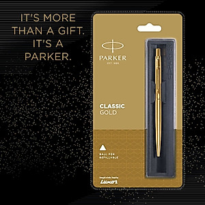 Parker Classic Gold GT Ball Pen, Black Ink, Medium Point, Gold Plated Body