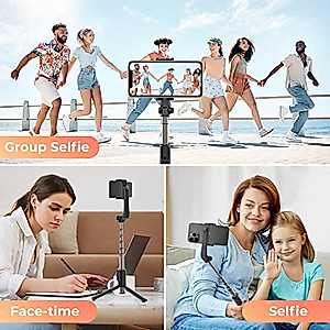 Sensyne 3 in 1 Selfie Stick, 40" Extendable Phone Tripod with Wireless Remote, Lightweight, Portable for Selfies, Video Recording, Live Stream, YouTube, TikTok, Compatible with All Cell Phones