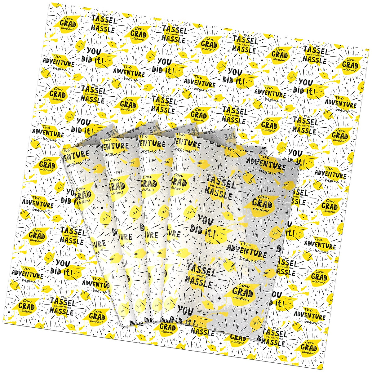 KKBES 100 PCS Graduation Wax Paper Sheets, Graduation Candy Wrappers, Graduation Party Supplies for Gift Wrapping Candy Fast Food Baking, 2 Sizes