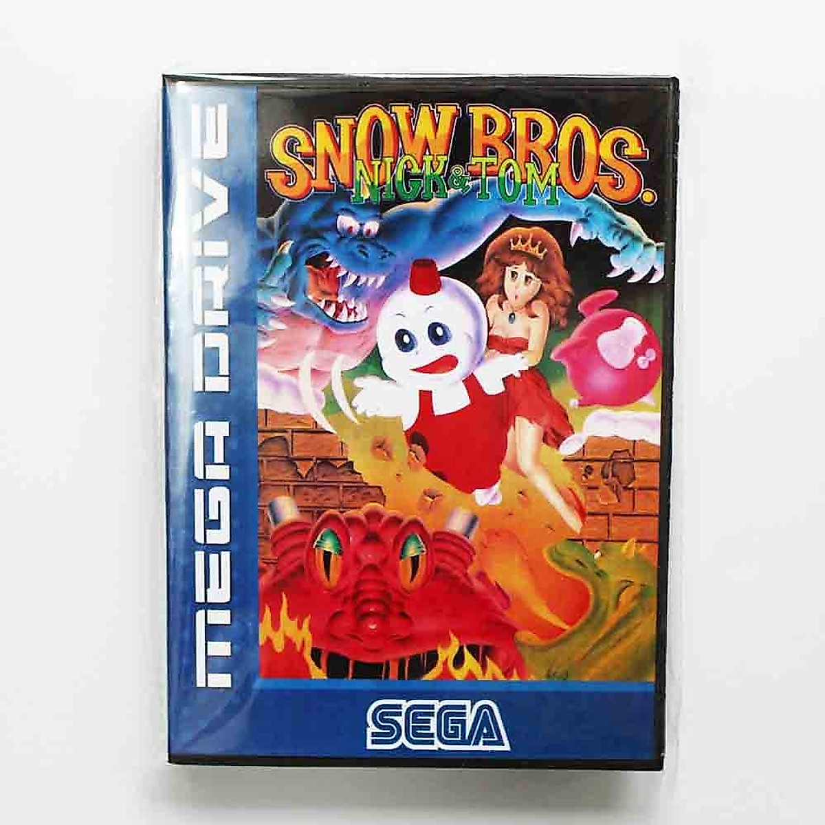 DeVoNe Snow Bros Nick & Tom Game Cartridge 16 Bit MD Game Card With Retail Box For Sega Mega Drive For Genesis (Black)