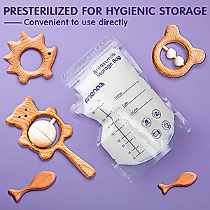 Woanger 500 Count Breastmilk Storage Bags 8 oz Breast Milk Storing Bags Self Standing Milk Storage Bags for Breastfeeding Milk Freezer Bag with Pour Spout No Leak Double Seal Breastmilk Storing Bags