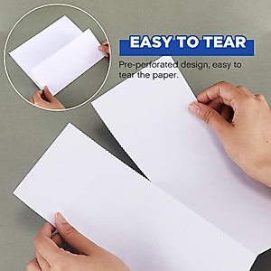 Lincia 200 Sheets 8-1/2" x 11" Blank Perforated Business Cards 8 up Per Page Thickness of 203 Gsm Compatible with Laser Ink Jet Printer White Perforated Paper Cardstock (1600 Cards - 100# Tag)