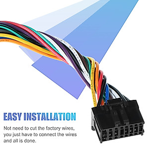 RDBS 16 Pin Radio Wiring Harness Plug Fit for Pioneer CD DVD Stereo Power Speaker Wire Replacement Aftermarket…