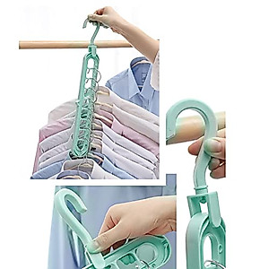 Space Saving Hangers,3 Pack Magic Hanger Space Saving,Closet Organizers and Storage,9 Slots Multifunctional Cascading Closet Organizers for Heavy Clothes, Shirts Pants Dresses Coat(Green)