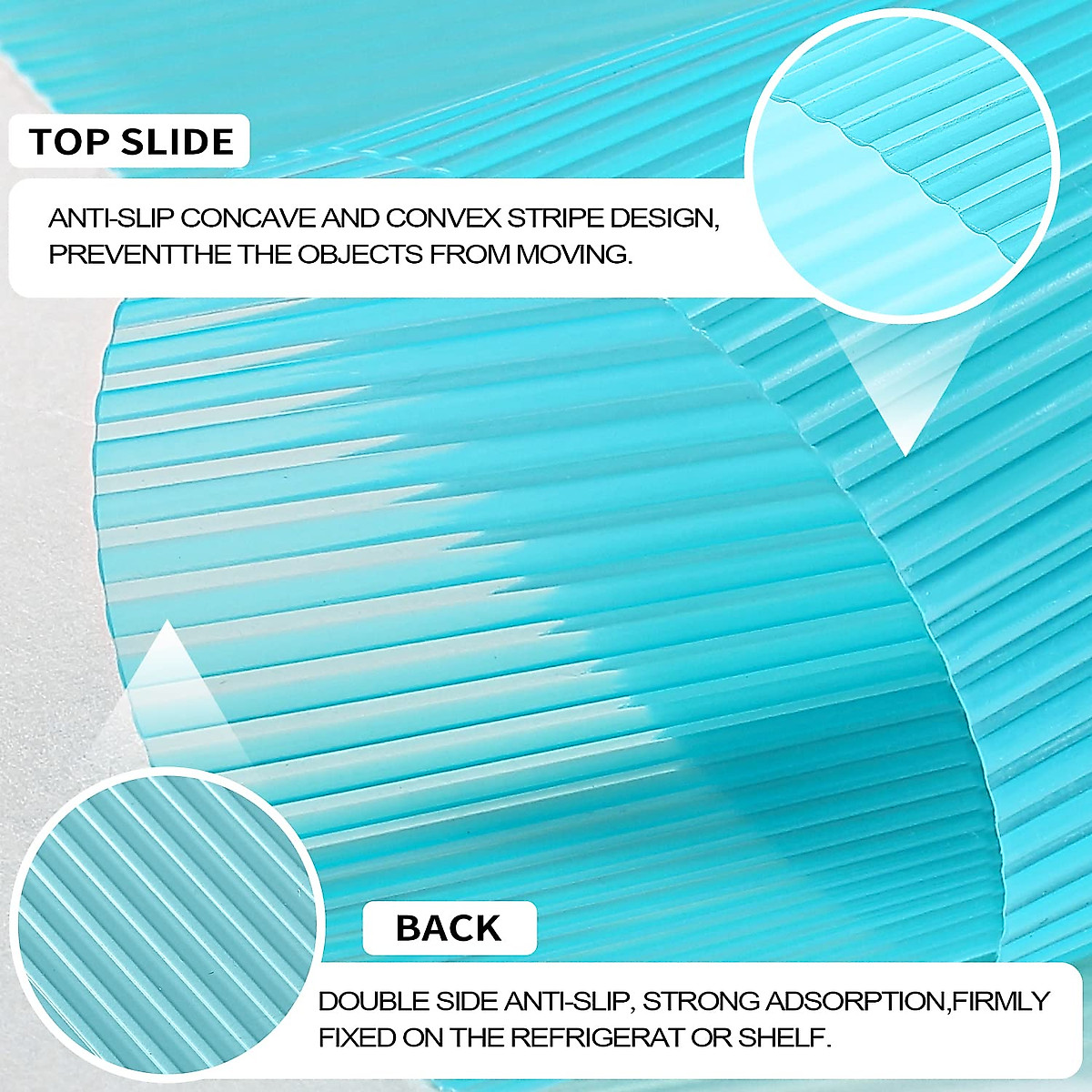 8pcs Refrigerator Liners for Shelves Washable, Fridge Shelf Liners Nonslip, Refrigerator Mats Liner for Glass Shelves, Shinywear Fridge Liners for Freezer Cupboard Cabinet Drawer, Clear