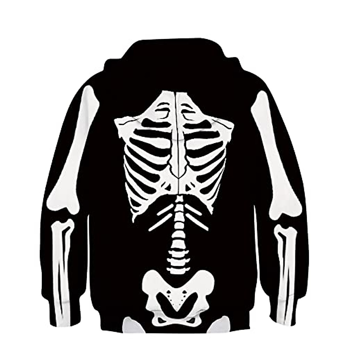 RAISEVERN Boys Girls Hoodies Kids Halloween Skeleton Hoodie Sweatshirts Pullover Hooded 3D Graphics Lightweight Hoody for Autumn Spring 6-16T