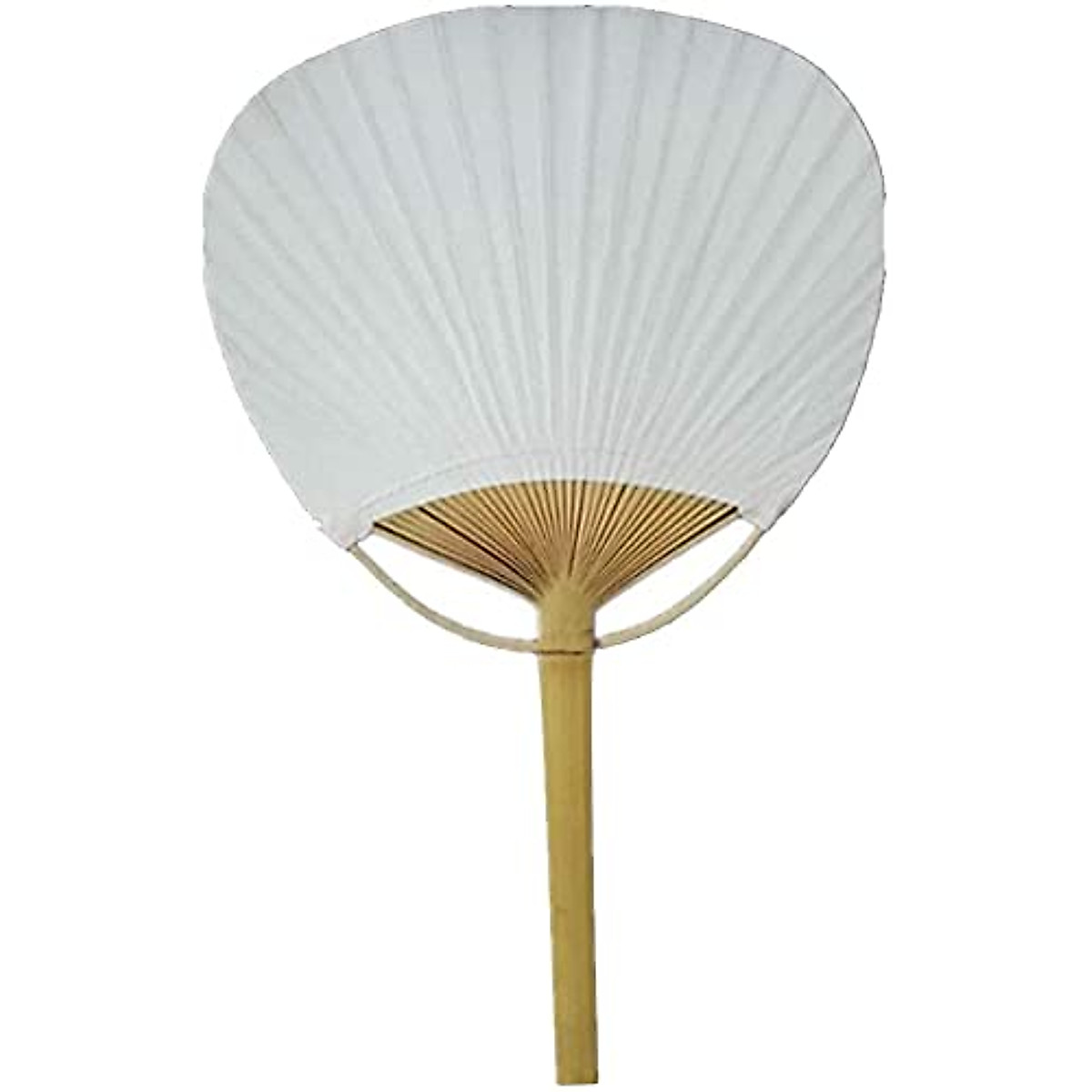 Vwey 3 Pcs Lot White Paddle Fan -Decorative Fans - Paper Party Decorative Electric Home Portable Wall Fans Decorative Fans Hand Lace White Japanese Cattail Paper Drawer Desktop Connec, X-Large