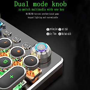 RHXWFDG Gaming Keyboard, 104 Keys Full Metal Panel Mechanical Keyboard, Waterproo&Anti-Ghosting,Computer Keyboard with Programmable Macro Keys for Laptop PC Mac