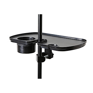 Auhafaly Plastic Microphone Stand Tray Stage Concert Performance Vocal Guitar Accessory with Drink Holder and Microphone Holder (Deluxe)