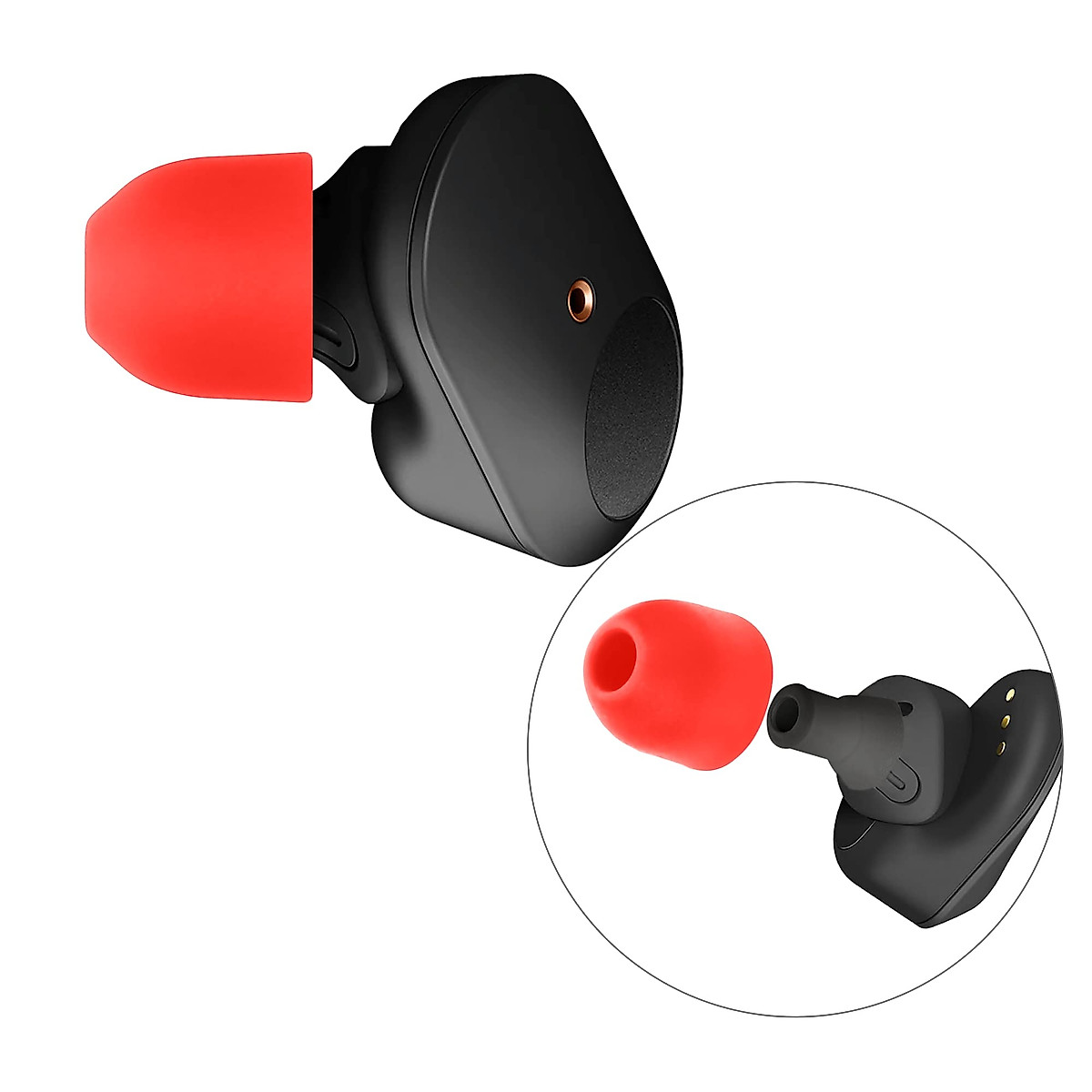 kwmobile 14x Replacement Ear Tips Compatible with Sony WF-1000XM3 / WF-1000XM4 / WF-1000XM5 - Set of Silicone Eartips for Earbuds Headphones