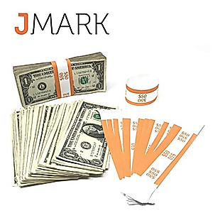 Money Bands Currency Sleeves Straps – Made in USA (Pack of 330 for $50) Self-Adhesive Money Wrappers for Bills Color Coded Wraps Meets ABA Standards, 7.5 x 1.25 inches – Counter Recyclable Kraft Paper