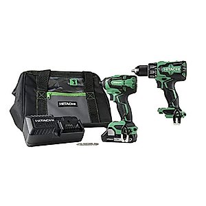 Hitachi KC18DBFL2S 18V Cordless Brushless Lithium Ion Hammer Drill & Impact Driver Combo Kit