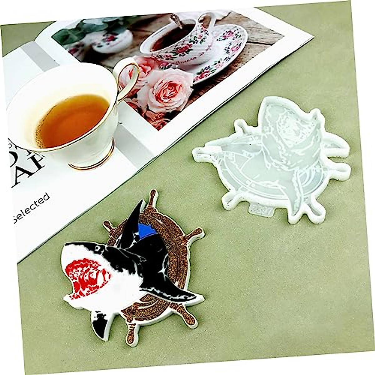 BESPORTBLE Epoxy Mold Animal Resin Molds Crystal Tray Jewelry Tray Silicone Molds for Resin Coaster Cup Mat Resin Molds Silicone Soap Making Cup Mat Mold DIY Coasters Molds Cup Pad Mold Round