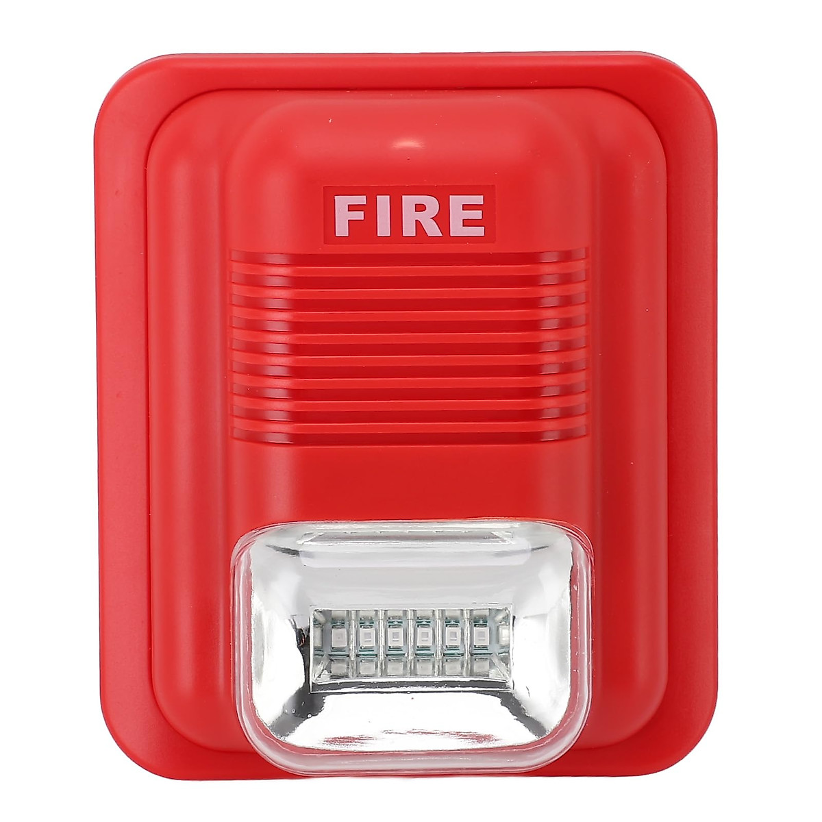 Audible and Visual Fire Alarm Device, Plastic Sound and Light Fire Alarm Warning Strobe Siren Alert Security System for Residential Buildings