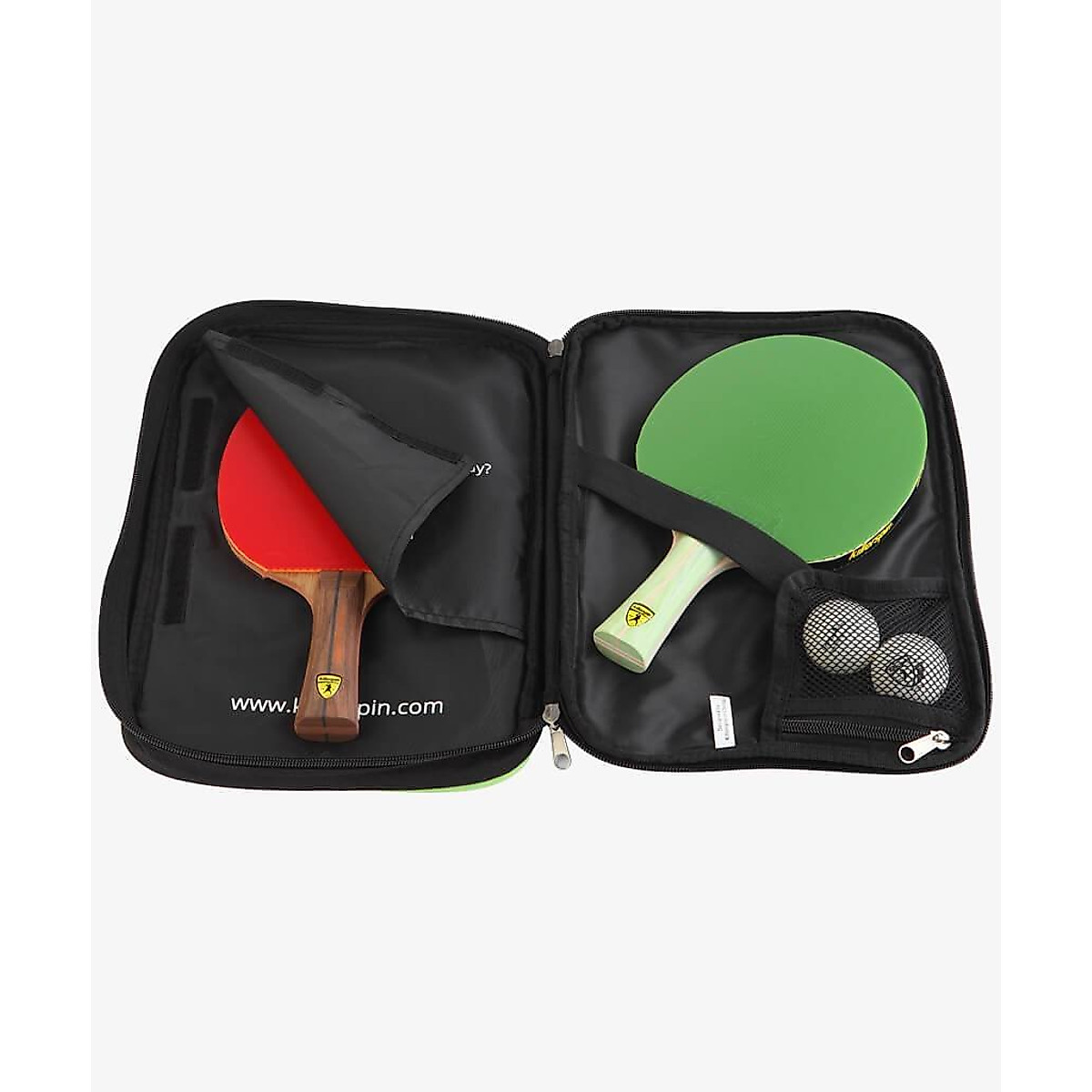 Killerspin Optima Ping Pong Paddle Carry Case| Padded Table Tennis Racket Cover| Reinforced Padded Polyester Bag for 2 Ping Pong Bats| Side Accessory Pocket for 8Ó Tablets| Protective Zipper Enclosure