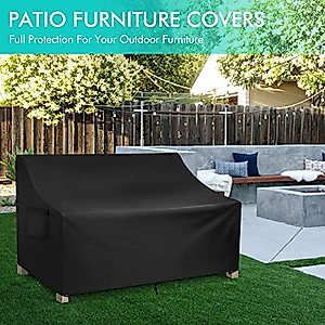 WLEAFJ Patio Sofa Cover Waterproof, 3-Seater Outdoor Sofa, Heavy Duty Deep Lounge Loveseat, Large Lawn Furniture with Air Vent, 82.6’’ W x 39’’ D x 28’’ H