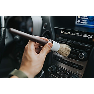 Detail Dudes Boars Hair Ultra Soft Car Detail Brushes - Set of 3 - Perfect for Washing Emblems Wheels Interior Upholstery Air Vents, NO Metal Brush Parts