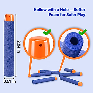 AMOSTING Refill Darts 100PCS Bullets Ammo Pack Compatible for Nerf N-Strike Elite 2.0 Series DinoSquad – Work with All Elite Blasters Blue