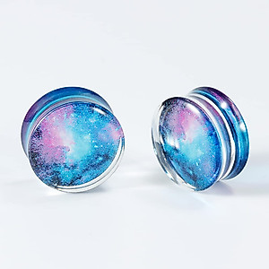 TBOSEN 16PCS Set Mixed Acrylic Ear Gauges Plugs and Tunnels Ears Gauges Piercing Expander Stretchers Gift 0g-1" in 8mm-25mm