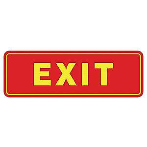 Durable Rounded Corners Long Lasting Modern Design Sign Standard Exit Wall or Door Sign Durable Plastic and Easy Installation (3 x 8 Inch)