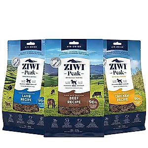 Bundle of ZIWI Peak Air-Dried Dog Food – All Natural, High Protein, Grain Free and Limited Ingredient with Superfoods (Beef, 1.0 lb + Lamb, 1.0 lb + Chicken, 1.0 lb)