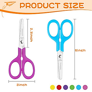 5 Inch Blunt-Tip Scissors for Kids, 60Pack Kids Scissors Bulk, Scissors Comfort-Grip Handles Sharp Blade Blunt Student Scissors Safety Scissors for Classroom Office School Home Paper Cutting