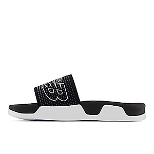 New Balance Women's Zare V1 Slide Sandal, Black/White, 8