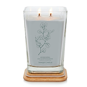 Yankee Candle Refreshing Eucalyptus & Mint Well Living Collection Large Square Candle, 19.5 oz.