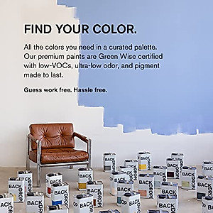 BACKDROP | Premium Interior Paint | Standard Semi Matte, Low Sheen Finish | Self-Priming, Low VOC, Green Wise Certified | RITUAL UNIONS – Neutral, light gray | 0.5 Gallon