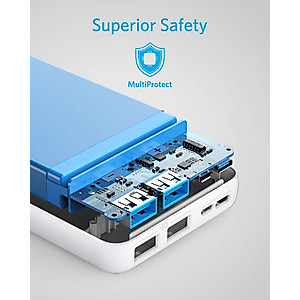 Anker Portable Charger, Power Bank, 20,000mAh Battery Pack with PowerIQ Technology and USB-C (Recharging Only) for iPhone 15/15 Plus/15 Pro/15 Pro Max, iPhone 14/13/12 Series, Samsung Galaxy (White)