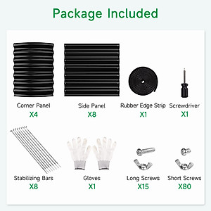 GreatBuddy Raised Garden Beds Outdoor 8x4x2ft, Large Metal Planter Box for Deep-Rooted Vegetables, Flower, Fruit, Herbs, and Succulents w/ 478 Gallon Capacity, Black