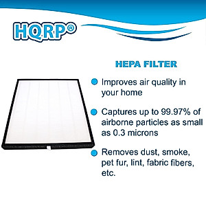 HQRP True HEPA Filter with 2 Carbon Pre-filters Replacement for GermGuardian FLT5900 Filter J compatible with AC5900WCA, AC5900WDLX Large Room Air Purifiers