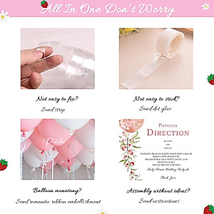 Pateeha Strawberry Balloon Arch Kit 12ft, Berry First Birthday Decor, Foil Daisy Balloons Strawberry Balloons Garland Kit for Strawberry Baby Shower Decorations