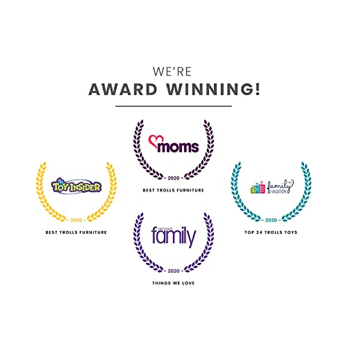 Delta Children 6 Bin Design and Store Toy Organizer - Greenguard Gold Certified, Trolls World Tour