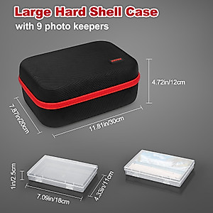 NIFUYOP Photo Storage Box 4x6 with Hard Carying Case, 9 Inner Photo Organizers and Storage, Transparent Plastic Photo Storage Containers, Picture Organizers Boxes, Photo and Craft Keeper Storage Box