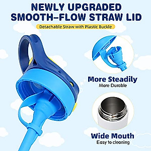 Mocaru Kids Sublimation Tumbler, 12oz Sublimation Kids Water Bottle with One-click Pop-up Straw Lid and Handle, Stainless Steel Insulated Sublimation Kids Sippy Cups Blanks with Shrink Films(6 Pack)