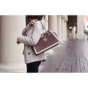 MKF Collection Crossbody Satchel bags for Women, Pu Leather Shoulder PocketBook Handbag Lady Top Handle Purse