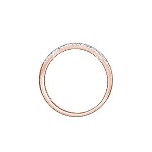 AFFY 0.25 Carat (Cttw) Round White Natural Diamond Pear Frame Infinity Split Shank Engagement Wedding Bridal Ring Set In 10k Solid Rose Gold (I-J Color, I2-I3 Clarity, 1/4 CT) Ring Size-5