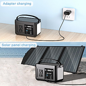 Portable Power Station 88.8WH, SBAOH Solar Generator Lithium Battery Power 110V AC USB-C Power Delivery Solar Generators for Camping, Road Trips, Emergency Power Black