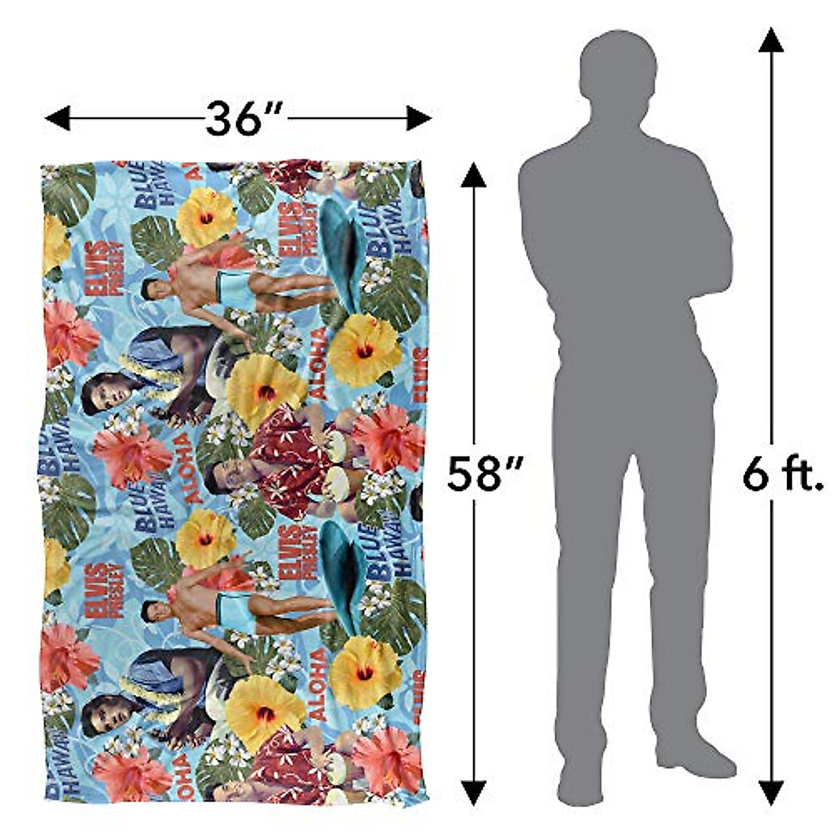 Elvis Presley Blue Hawaii Silky Touch Super Soft Throw Blanket 36" x 58"