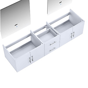 Lexora Geneva 80 in. W x 22 in. D Glossy White Double Bath Vanity and 30 in. LED Mirrors