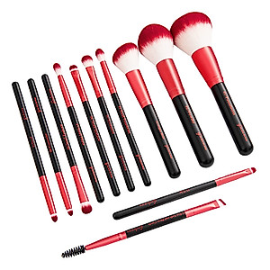 GULANNE Makeup Brushes Set, Make up Brushes with case,Free Makeup Brush Cleaner, 12 Pcs with 13 Brush Heads,Great Gifts For Girls