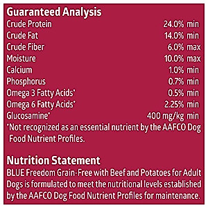 Blue Buffalo Freedom Grain Free Natural Adult Dry Dog Food, Beef 24-lb