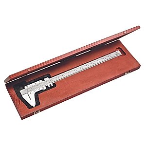 Starrett Master Vernier Caliper with Hardened Stabilized Bars, Satin Chrome Finish and Screw-Type Adjusting Spring Nut - 0-12" Range, .001" Graduations - 123Z-12