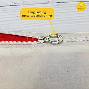 Clarkia Reusable Cotton Saree Cover with Blouse compartment big size for Storage, Wardrobe Organizer bags saree bags cotton (17x17 inches, Beige) (12)