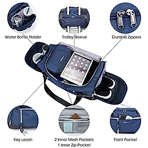 Travel Duffel Bag, Weekender Overnight Backpack with Shoe Compartment and Wet Pocket Sport Gym Bag for Men and Women, Navy